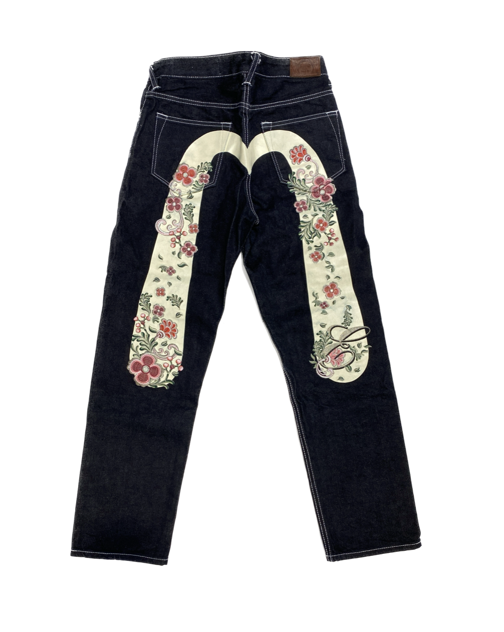 Evisu Embroidery Flower White Daicock Denim Jean – VV department